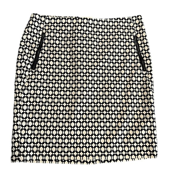 Kenar | Skirts | Kenar Black And Cream Print Mini Skirt Size 4 Euc ...